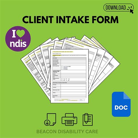 Ndis Client Intake Form Ndis Client Intake Form Word Participant