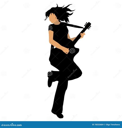 Girl Playing Bass Guitar Stock Vector Illustration Of Grunge 78553684