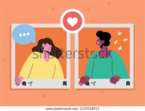 profiles couple pictures characters stock vector royalty free
