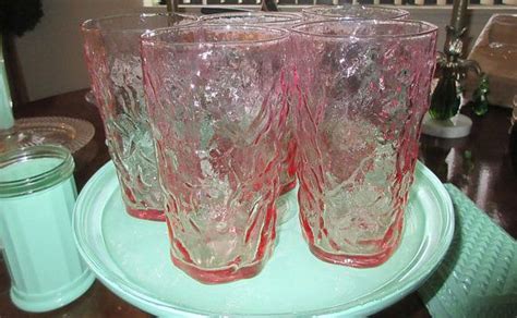 5 Pink Morgantown Crinkle Glasses Seneca Driftwood Etsy Morgantown
