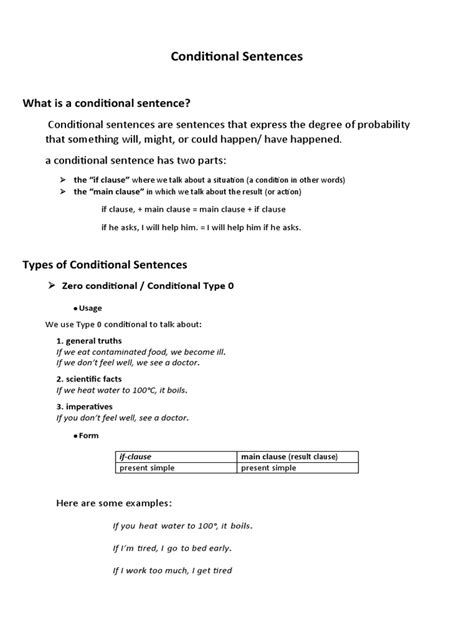 Conditional Sentences Pdf Verb Human Communication
