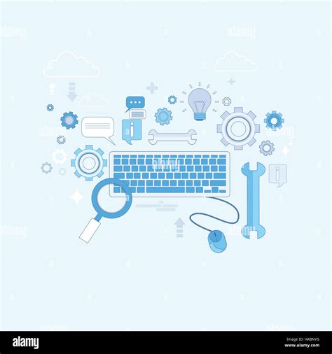 Computer Keyboard Mouse Banner Thin Line Stock Vector Image And Art Alamy