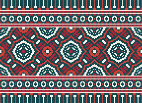 Beautiful Pixel Patterns Traditional Folk Style Geometric Ethnic