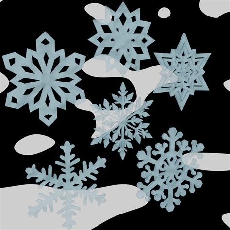 Stl File Snowflake Collection Ice ️・model To Download And 3d Print・cults
