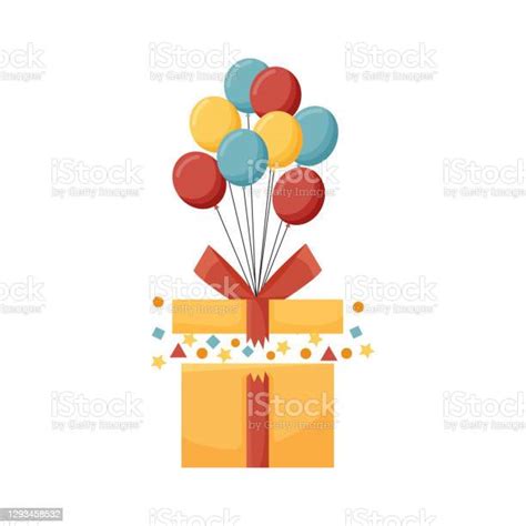흰색 배경에 격리 된 기프트 박스 벡터 디자인 그림풍선 발렌타인 데이 인사말 카드에 대한 벡터 일러스트레이션 벡터 일러스트레이션 기념일에 대한 스톡 벡터 아트 및 기타