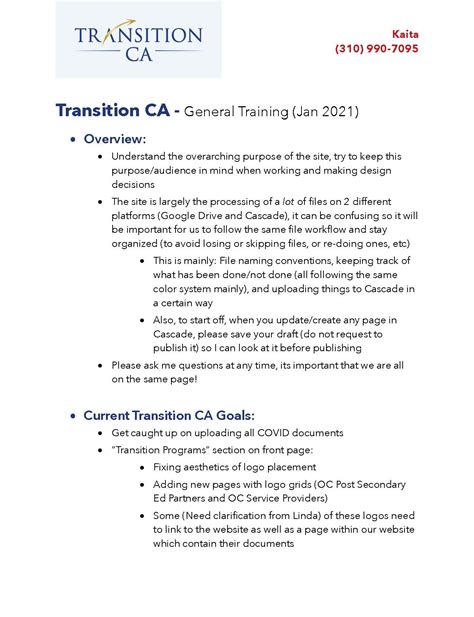 Tpi Transitionca General Training Jan 2021 Chapman University Transition Ca