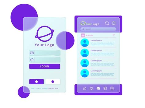 Premium Vector Glass Morphism Social Media App User Interface