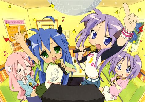 Hiiragi Kagami Izumi Konata Hiiragi Tsukasa And Takara Miyuki Lucky