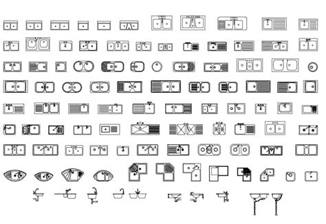Net Kitchen Multiple Steel Sinks Cad Blocks Details Dwg File Cadbull