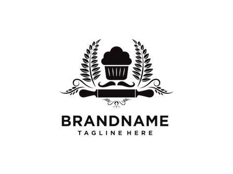 Logotipo do bolo bolos e logotipo do ícone da padaria design comida vetor pão vetor e símbolo e
