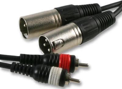 Pulse Twin Dual XLR 3 Pin Plug Plugs To 2 X RCA Phono Plugs Cable Lead 1 5m EBay