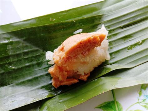 Sticky Rice Wrapped In Banana Leaves Is A Dessert Made With Sticky Rice