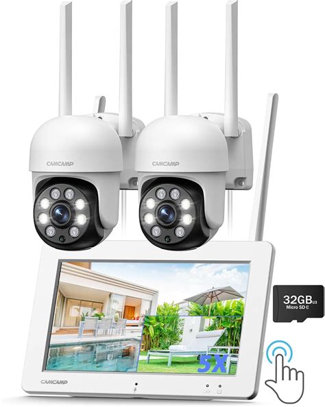 Camcamp Überwachungskamera Set Mit Monitor Aussen Wlan 3mp 7 Zoll Touch Nvr Bildschrim Mit