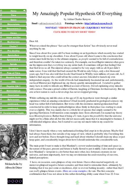 Adrian Salamandre S Hypothesis Of Everything Pdf Stereoscopy Serotonin