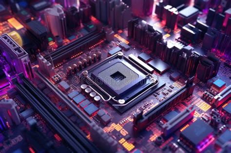 Advanced Cpu Modern Motherboard Generate Ai Stock Illustration