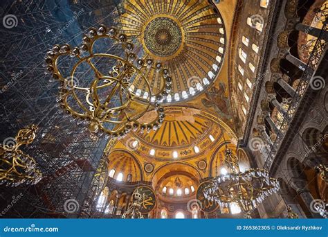 Istanbul Turkey April 21 2017 Interior Hagia Sophia Aya Sofya Museum In Istanbul Editorial