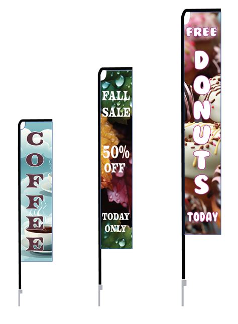 Custom Teardrop Feather And Rectangle Flags