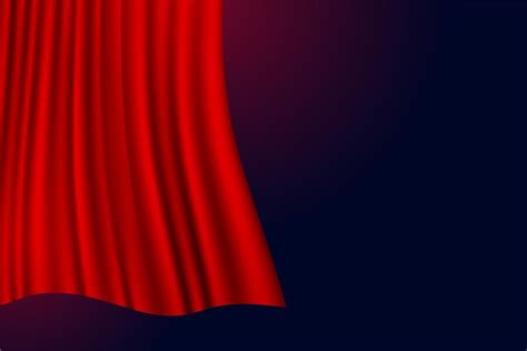 텍스트 공간과 함께 떠다니는 빨간 무대 커튼 배너 무료 벡터