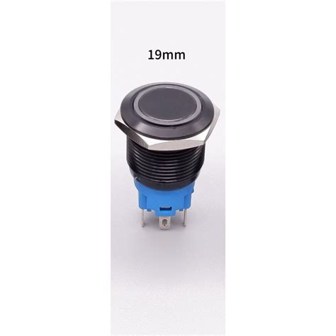 Botão Inox 19mm Preto Sem Logo 1224v Momentâneo Auto Reset Shopee Brasil