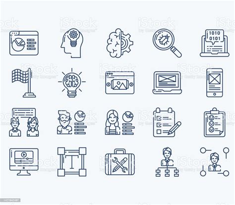 Simple Icon Set Of 40 Ux Ans Ui Vector Line Icons Contains Such Icons As Idea Bug User Mobile