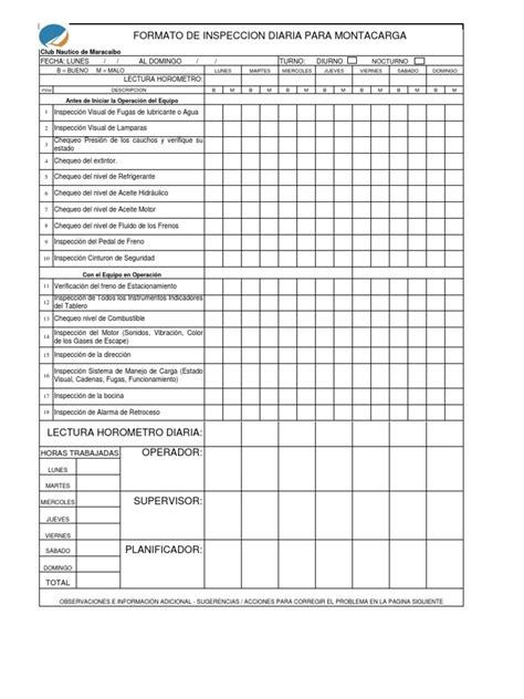 Check List Montacargas Excel Kulturaupice Porn Sex Picture