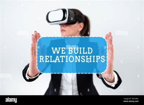 Conceptual Display We Build Relationships Business Showcase Developing