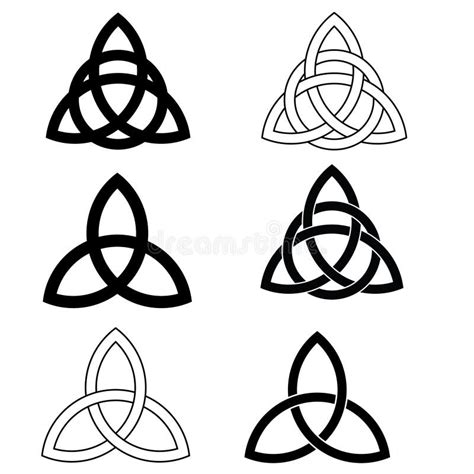 Triquetra Symbol Set Of Celtic Trinity Knot Triquetra Celtic Knot Glyph Icon Celtic Knot