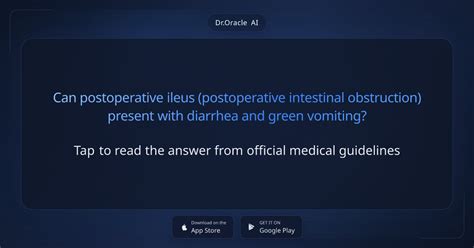 Can Postoperative Ileus Postoperative Intestinal Obstruction Present