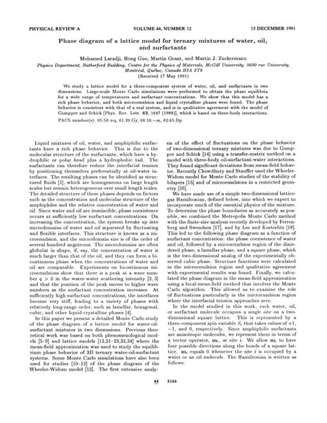 Pdf Phase Diagram Of A Lattice Model For Ternary Mixtures Of Water