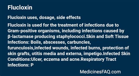 Flucloxin Uses Dosage Side Effects Food Interaction And Faq