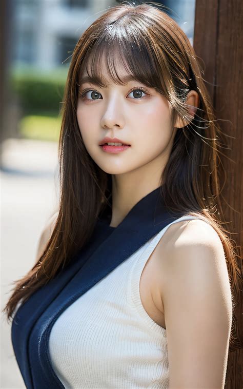 A Woman With Long Hair And A White Top Posing For A Picture Seaart Ai