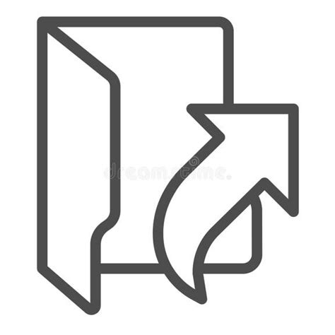 Folder With Shortcut Line Icon Windows Pack Concept Vector Graphics Stock Vector