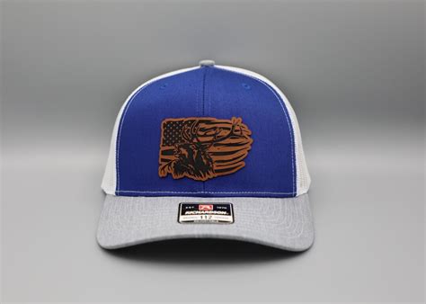 Custom Leather Patch Hat Leatherette Trucker Style Snap Back Etsy