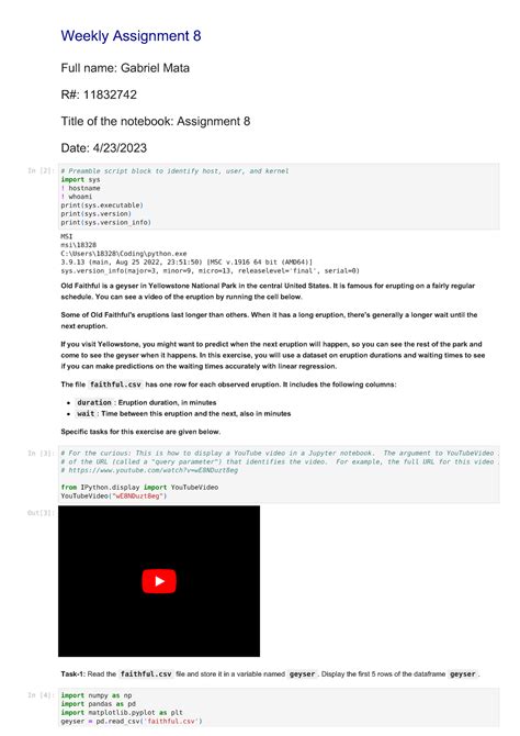 Engr1330 Assignment 8 Weekly Assignment 8 Full Name Gabriel Mata R