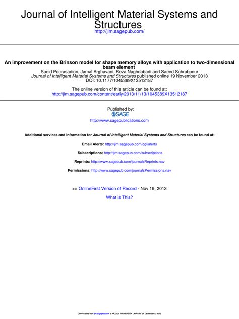 pdf an improvement on the brinson model for shape memory alloys with