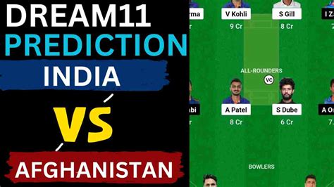 Ind Vs Afg Dream11 Prediction 2nd T20i [c And Vc] Holkar Stadium Indore