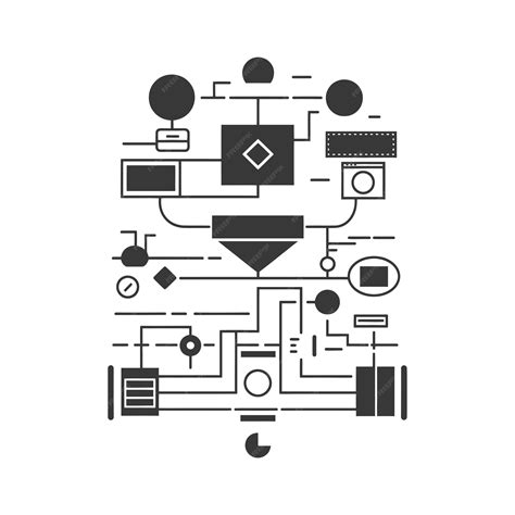 Abstract Network Diagram With Geometric Shapes And Lines Premium Ai Generated Vector