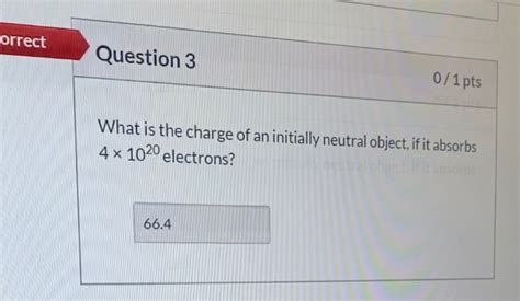 Solved Rrect Question 3 01 Pts What Is The Charge Of An