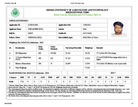 Ouat Ug Rank Card Download Free Pdf Educational Stages Vocational