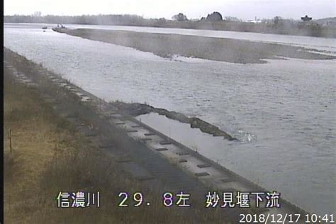 信濃川妙見堰下流ライブカメラ画像 2018 12 17 10 54 waterLevel 15 80 Flickr