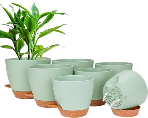 Csyy Blumentopf 7 Stück Kunststoff Blumentopf Mit Bewässerungssystem