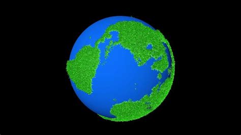 Green Grass Earth Rotating 3D Rendering Design Specially For Climate