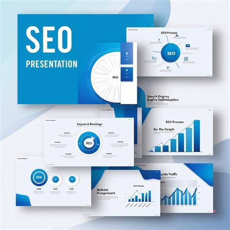 Seo Presentation Template Cover Layout And Infographics Search Engine Target Keywords Web