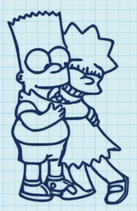 Lisa Hugging Bart Simpsons Wall Art Von Ogama Industries