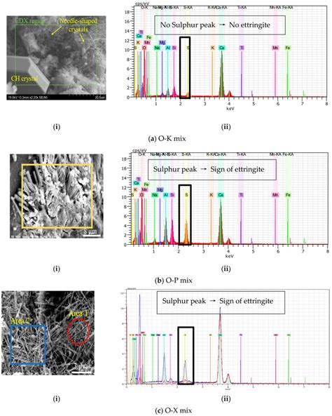 I Sem Micrograph And Ii Eds Spectrum Of Cementitious Composite Cwa