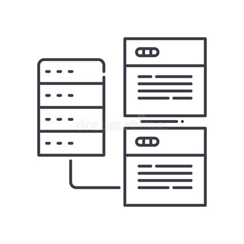 Relational Database Icon Linear Isolated Illustration Thin Line Vector Web Design Sign