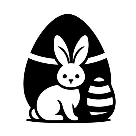 Free Rabbit And Easter Egg Background Black And White Svg Vector File