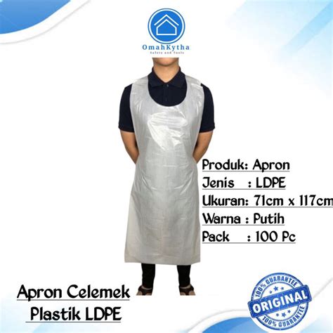 Jual Apron Plastik Ldpe Apron Medis Apd Disposable Sekali Pakai
