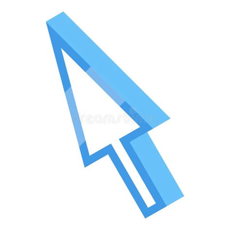 Blue Cursor Pointing On Empty Space With White Background Stock Vector