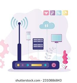 Wifi Router Wireless Connection Technologies Various Stock Vector
